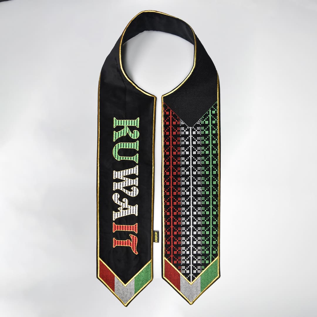 Shawl Kuwait Embroidery Black Design-6 – Karyan Art | كاريان أرت