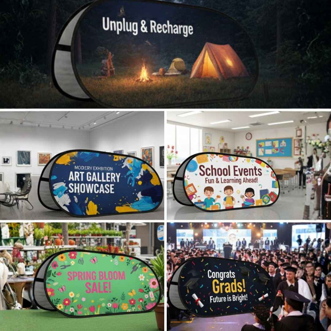 Custom Best Pop-up Fabric Banners in Kuwait - Oval Shaped – Karyan Art ...