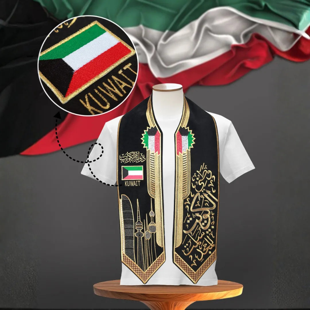 Embroidered Velvet Shawl for Kuwait National Day – Karyan Art | كاريان أرت