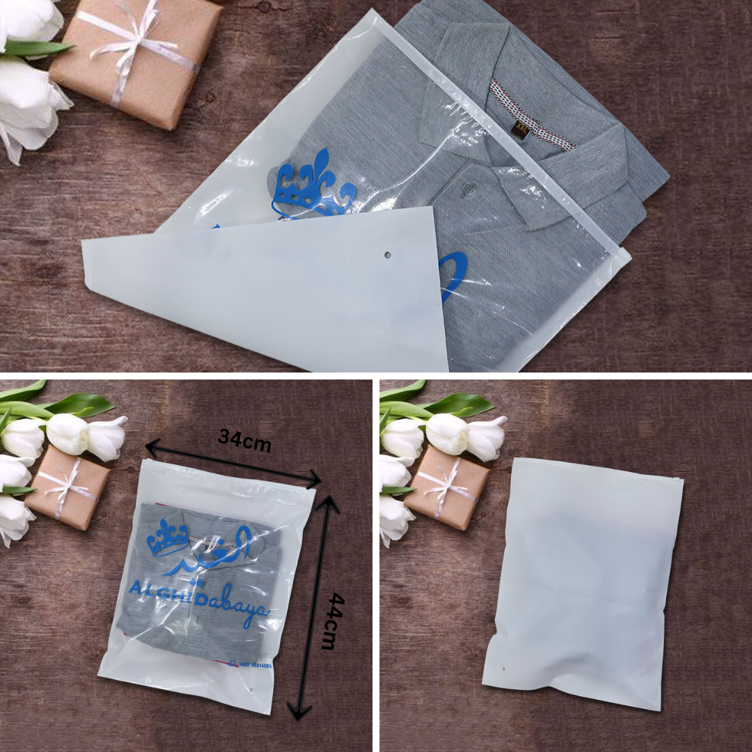 Customized Print Plastic Bag - Transparent Front & Back Is White Color ...